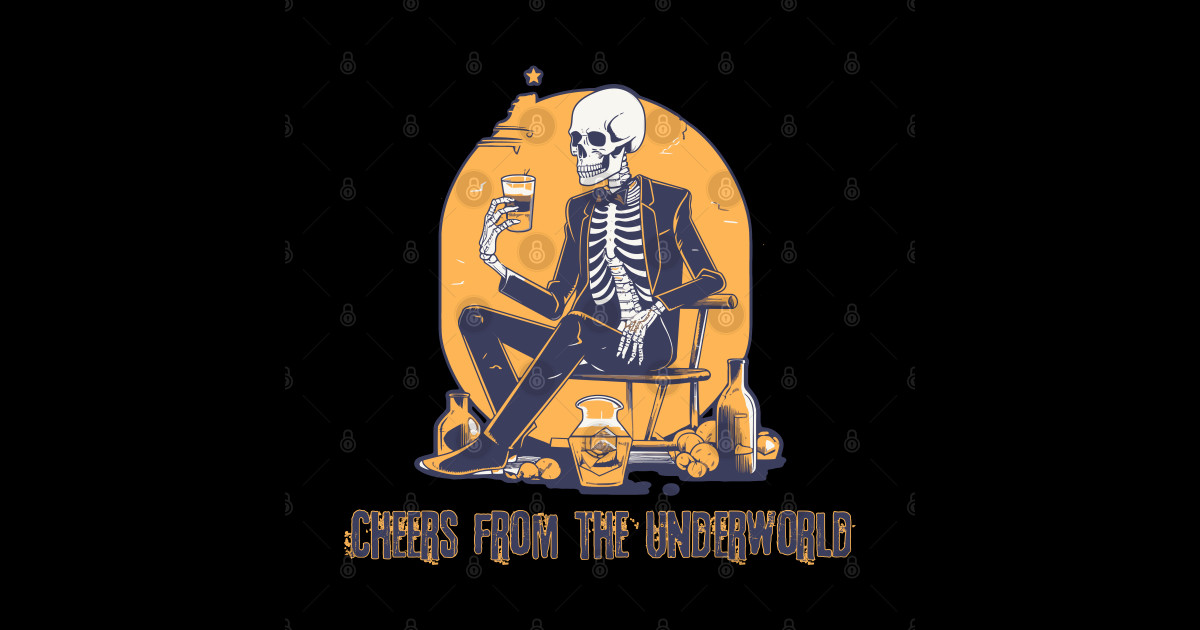 Skeleton having a drink - Skeleton Drinking - Sticker | TeePublic