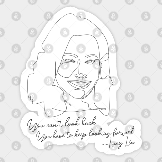 Lucy Liu Line Art Quote - Line Art - Sticker | TeePublic
