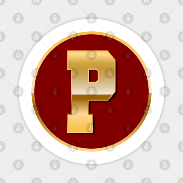 Gold letter P - Letter - Magnet | TeePublic