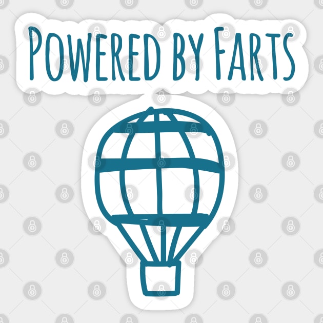 Hot Air Balloon powered by Farts - Funny Fart - Sticker | TeePublic