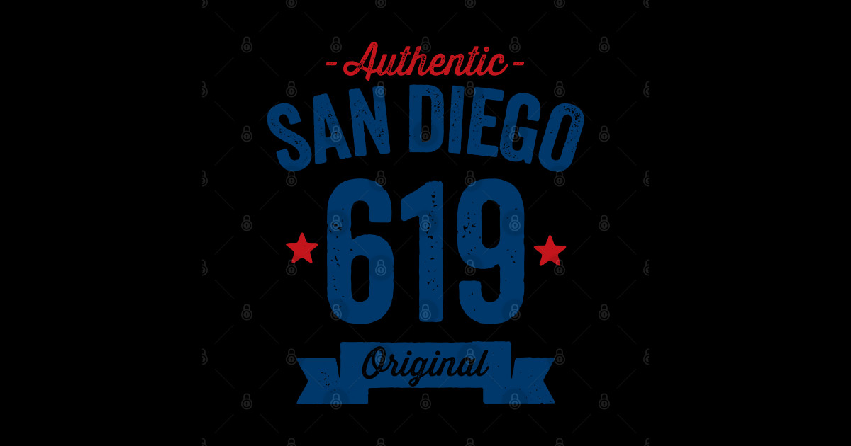 Authentic San Diego 619 Area Code - San Diego - Sticker | TeePublic
