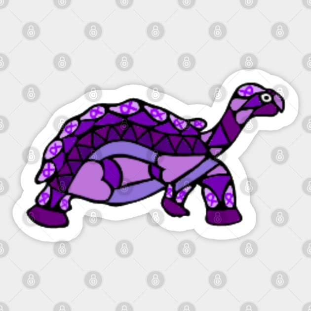Purple Awareness Ribbon Tortoise Mandala - Mandala - Sticker | TeePublic