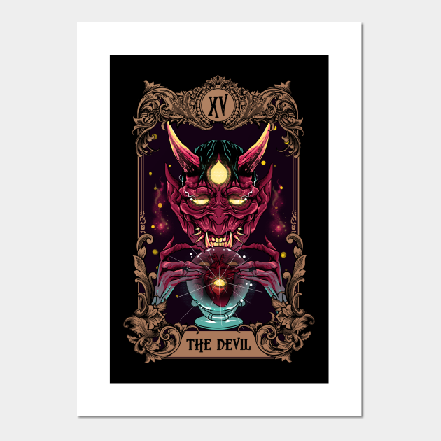 Major Arcana Tarot Card The Devil XV Halloween - Tarot Card The Devil ...