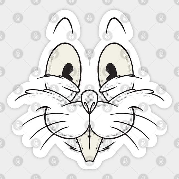 cartoon rabbit face - Funny Cartoon - Sticker | TeePublic