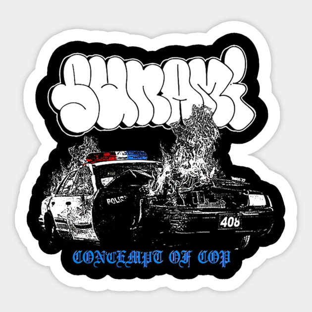 Sunami Contempt Burn Car - Sunami Contempt Burn Car - Sticker | TeePublic