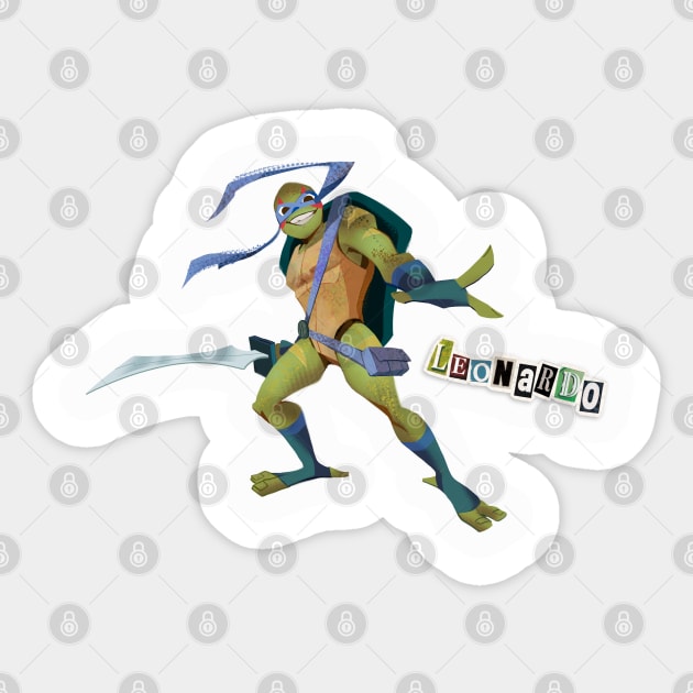 Leonardo from ROTTMNT - Teenage Mutant Ninja Turtes - Sticker | TeePublic