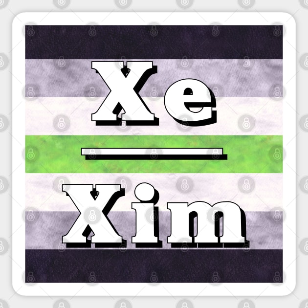Xe-Xim Pronouns: Agender - Agender Pride - Sticker | TeePublic