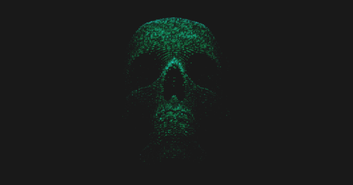 Green Binary Skull - Embrace the Tech Nerd Aesthetic with Coding in ...