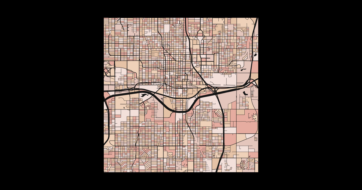 Oklahoma City Map Pattern in Soft Pink Pastels - Oklahoma City Map ...