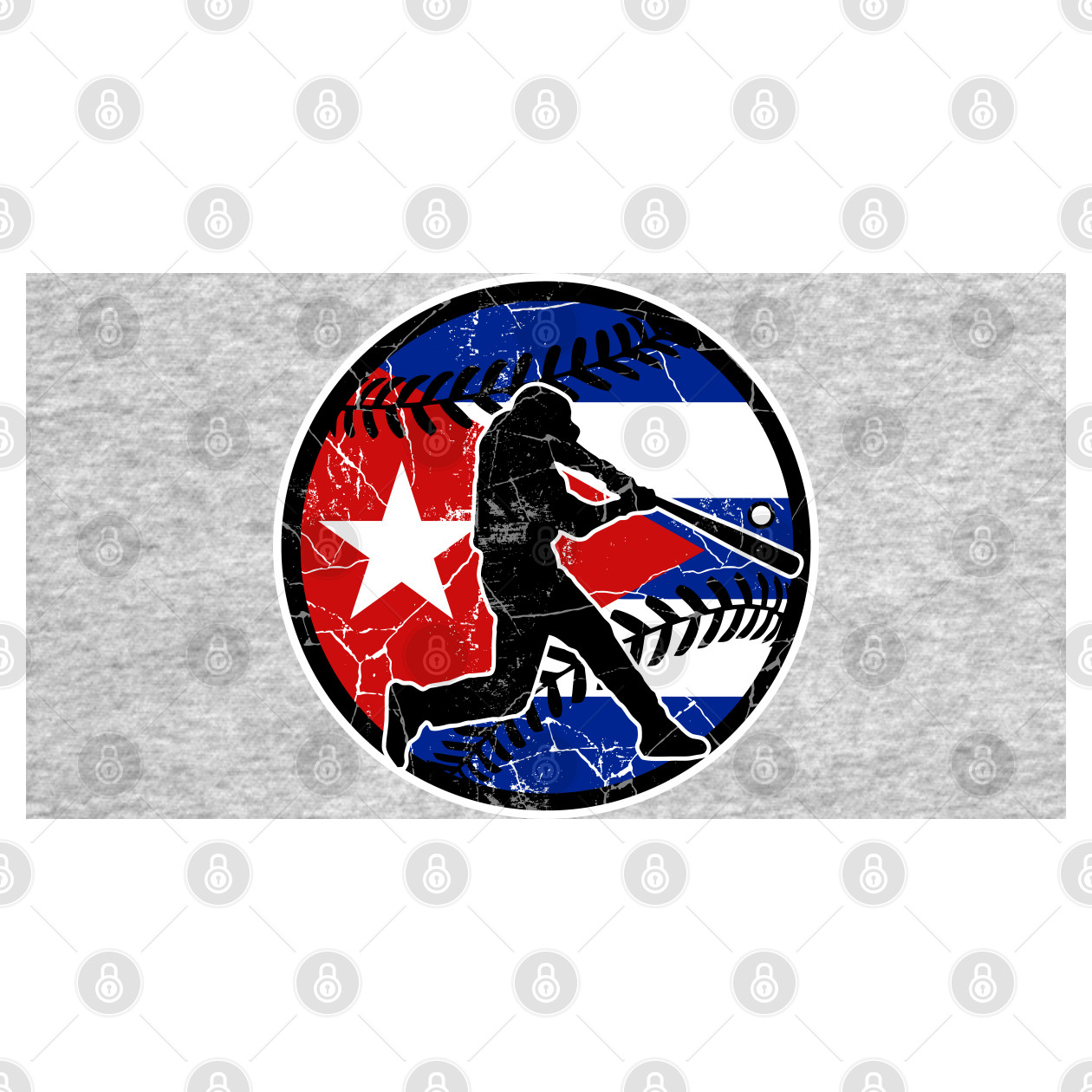 Cuban Flag Baseball Hitter Cuba Baseball Fan - Cuba Baseball - T-Shirt ...
