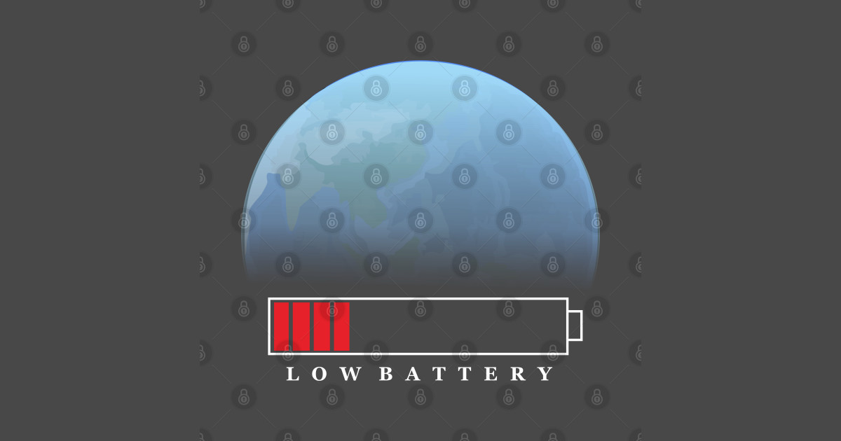 Our Earth in Low Battery - Earth Day - T-Shirt | TeePublic