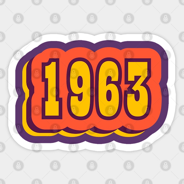 1963 Retro Typography, Vintage Birth Year Style - 1963 - Sticker ...