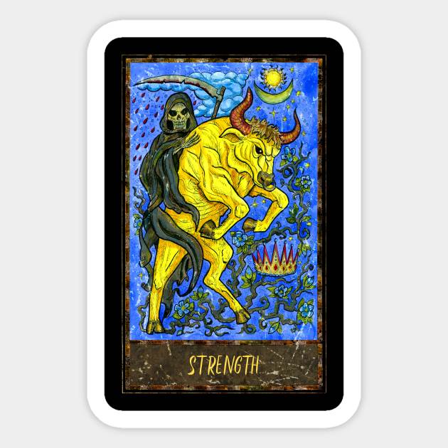 Strength. Magic Gate Tarot Card Design - Tarot - Sticker | TeePublic