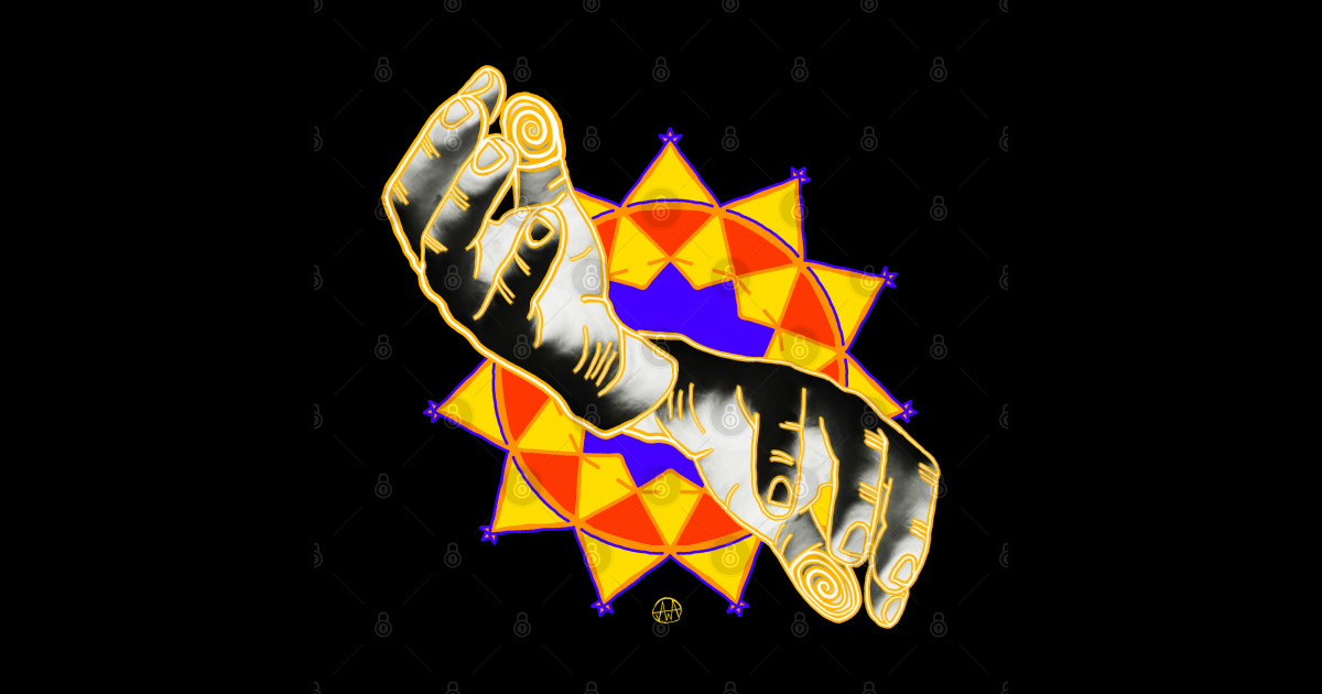 Two hands - Psychedelic Artwork - Sticker | TeePublic
