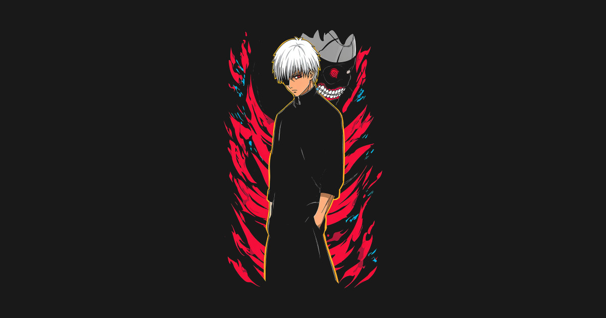 Kaneki Ken White Hair Ghoul Mask - Kaneki Ken - T-Shirt | TeePublic