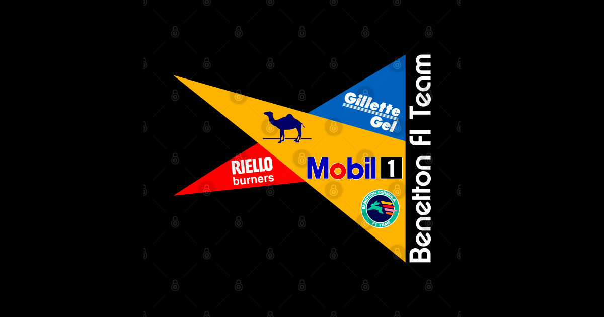 Benetton F1 Team 80's Vintage Art - Sports - Sticker | TeePublic