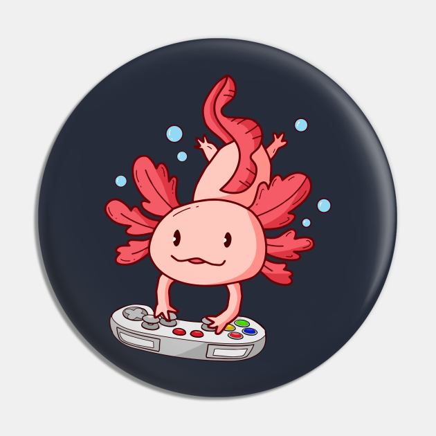 Gamer Axolotl Playing Video Games Cute Axolotl Lover - Axolotl - Pin ...