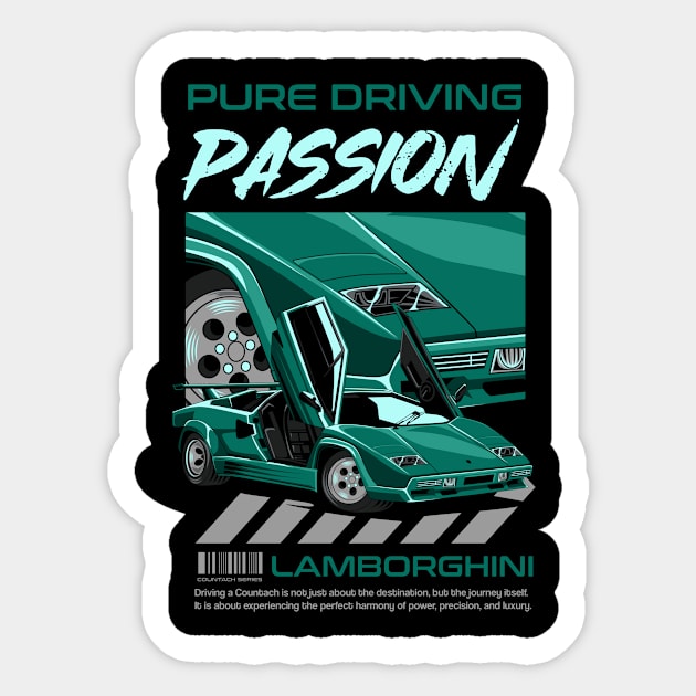 Lamborghini Countach Passion - Lamborghini Countach - Sticker | TeePublic