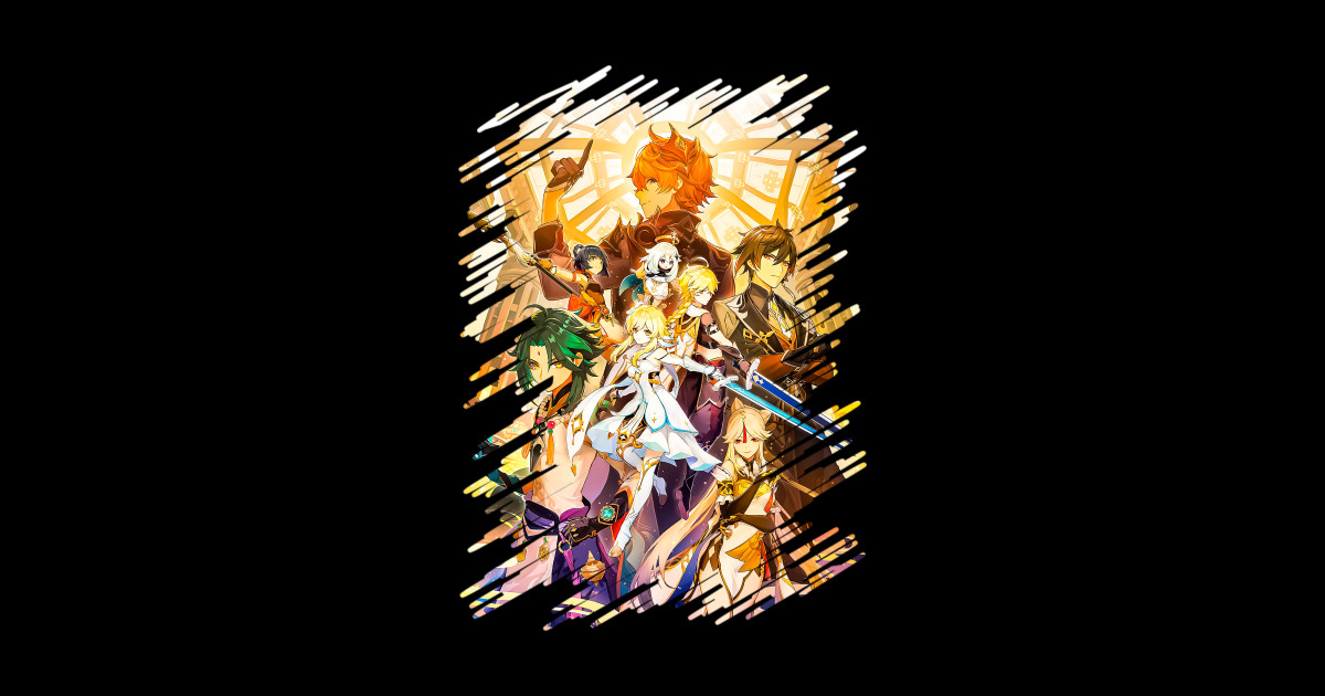 Aether and Lumine - Genshin Impact - Sticker | TeePublic