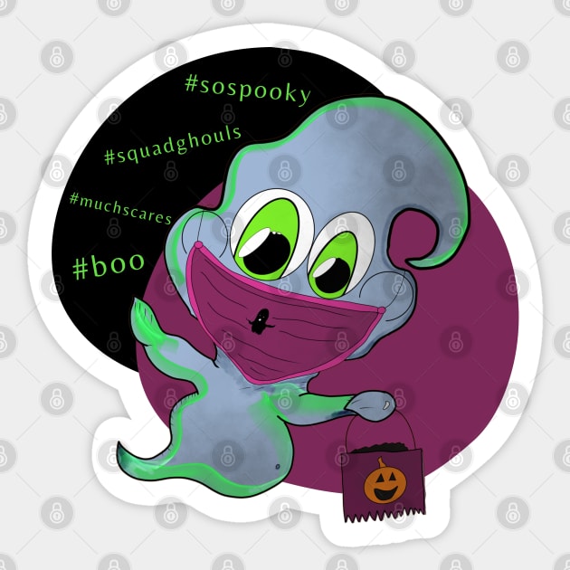 Hashtag Cute Ghost Design - Cute Ghost Pun - Sticker | TeePublic