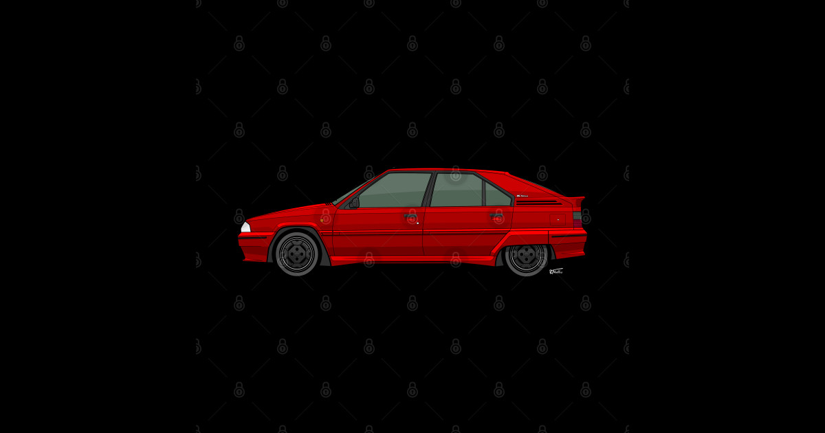 BX 16V side profile drawing - Cars - Sticker | TeePublic