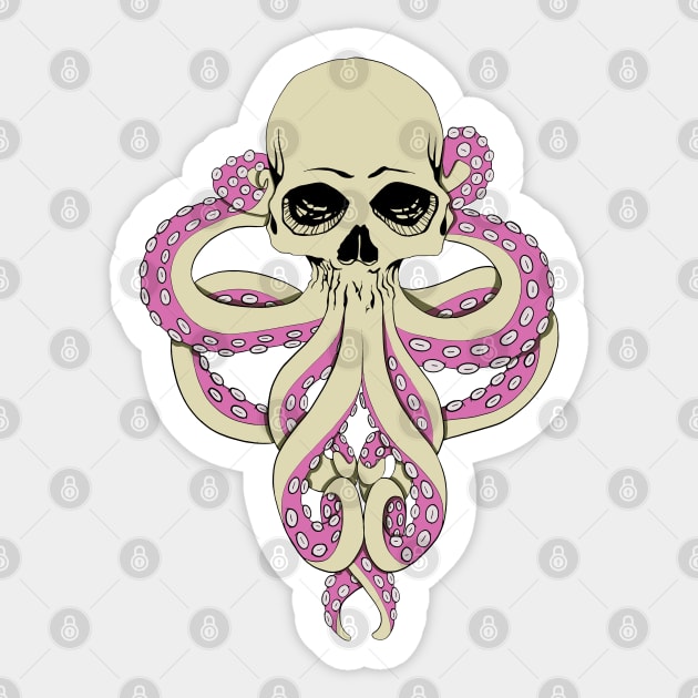 Cthulhu - Hybrid Human Skull Octopus Tentacle - Cthulhu - Sticker ...