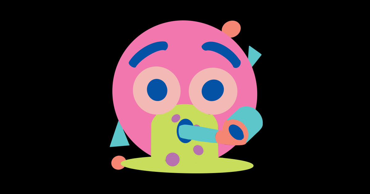 Trippy Party Psychedelic Vomit Emoji - Party - Sticker | TeePublic