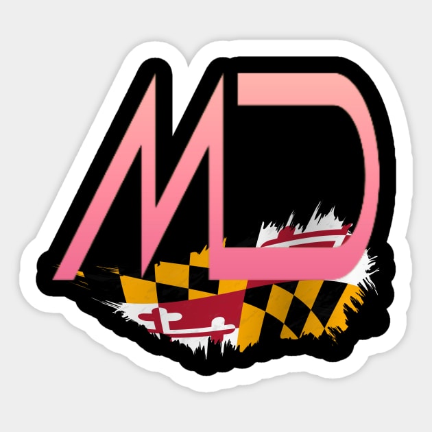 MD STATE FLAG DESIGN - Baltimore Maryland - Sticker | TeePublic