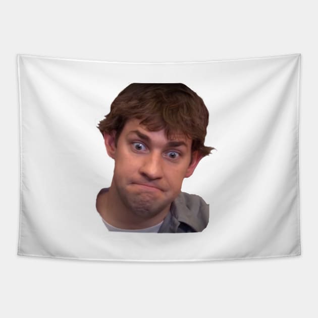 The Office. Jim Looking at camera. - The Office - Tapestry | TeePublic