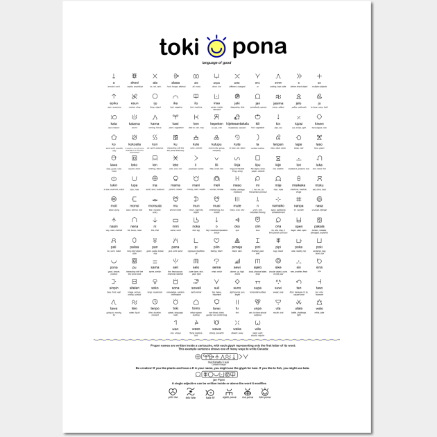 sitelen pona pi nimi ku suli - Toki Pona - Posters and Art Prints ...