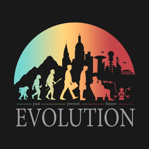 human evolution past present future timeline - Human Evolution Past Present Future - T-Shirt ...