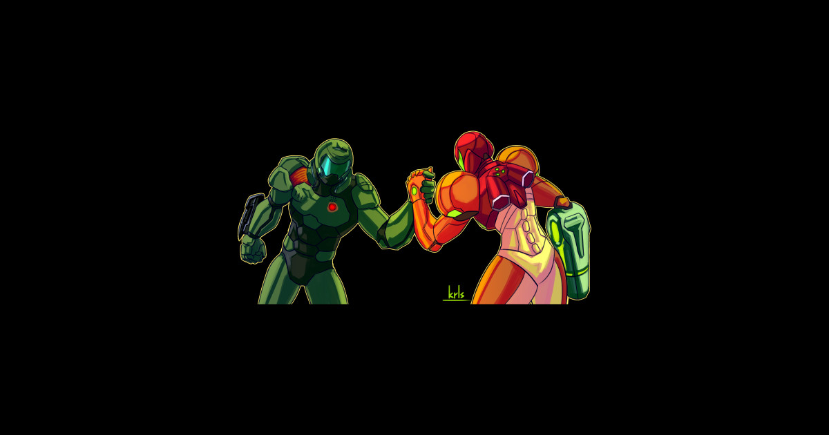 Samus and Slayer - Doom - Sticker | TeePublic