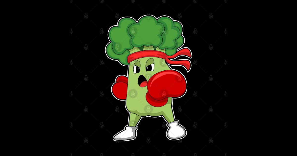 Broccoli at Boxing with Boxing gloves - Boxer - Sticker | TeePublic