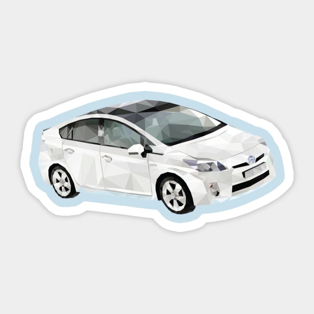 Low Poly Prius - Prius - Sticker | TeePublic