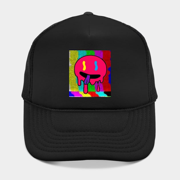 Colorful Trippy Graffiti Drip Silly Emoji Face Sticker - Silly Face ...