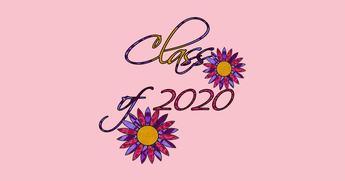 Class of 2020 Cursive Letters with flowers - Graduation Gifts - T-Shirt ...