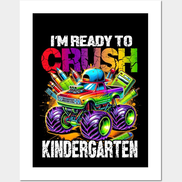 Back to School Boy Crush Kindergarten Monster Truck Backpack - First ...