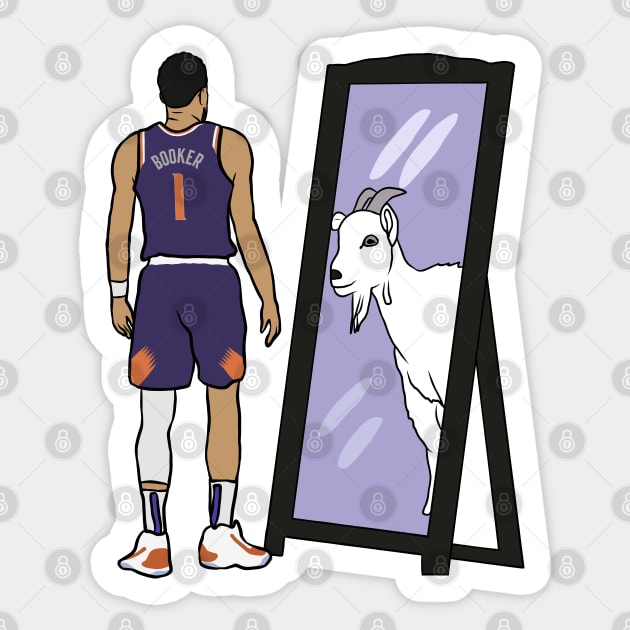 Devin Booker Mirror GOAT - Devin Booker - Sticker | TeePublic
