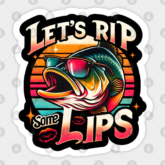 Bass Fishing Let'S Rip Some Lips Fishing - Bass Fishing - Sticker ...