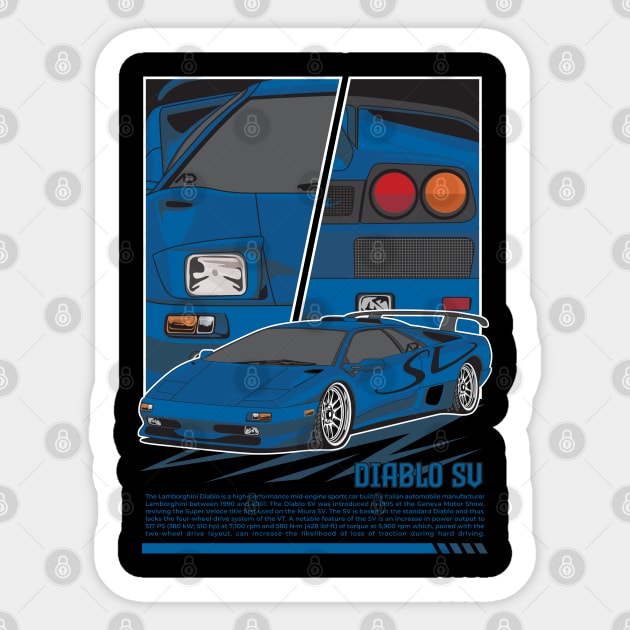Diablo SV Blue - Lamborghini - Sticker | TeePublic