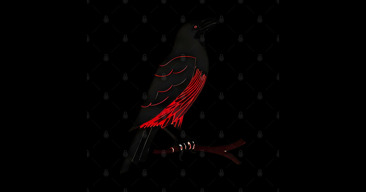 Red Raven - Raven - Sticker | TeePublic