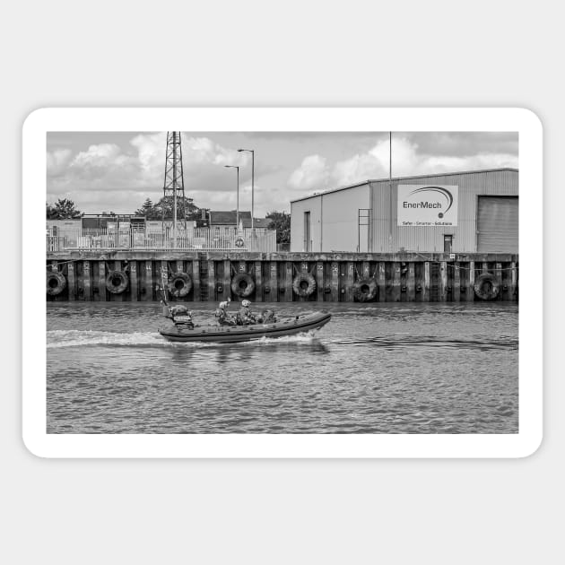 Inshore RNLI lifeboat crew motoring up the River Yare - Lifeboat ...