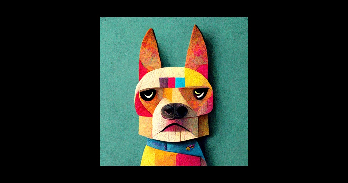 Friendly multi-colored dog to brighten your day. - Dog - Sticker | TeePublic