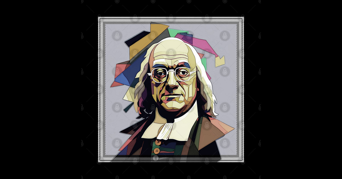 Benjamin Franklin tileartwork 2024 jan - Benjamin - Sticker | TeePublic