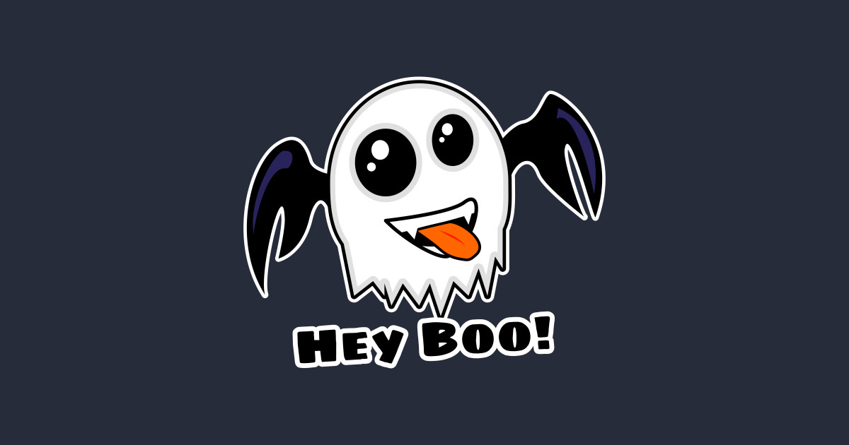 Hey Boo Cartoon Ghost - Hey Boo - T-Shirt | TeePublic