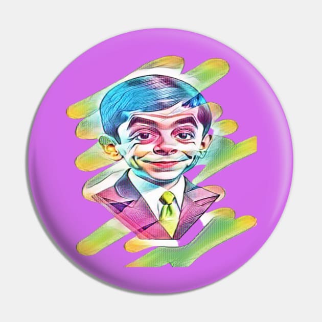 Animated Mr. Bean: Childhood Geometric Delight - Mr Bean - Pin | TeePublic