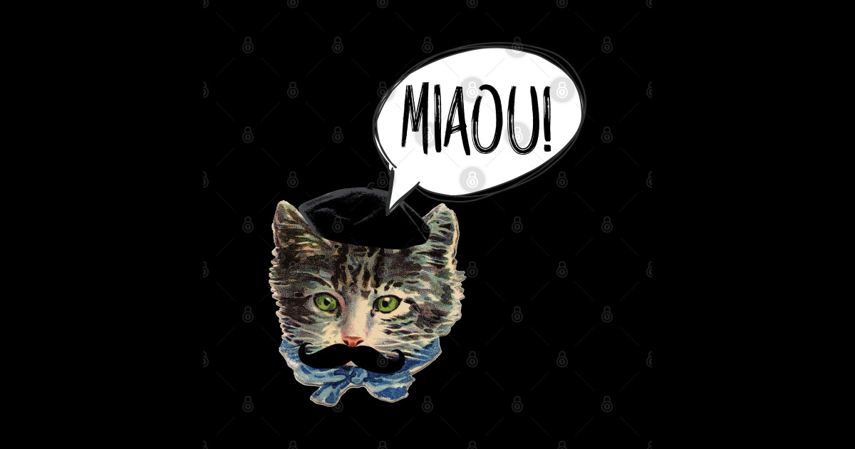 Miaou! French Cat / le chat français - Cute Kitty - Cat - Sticker ...