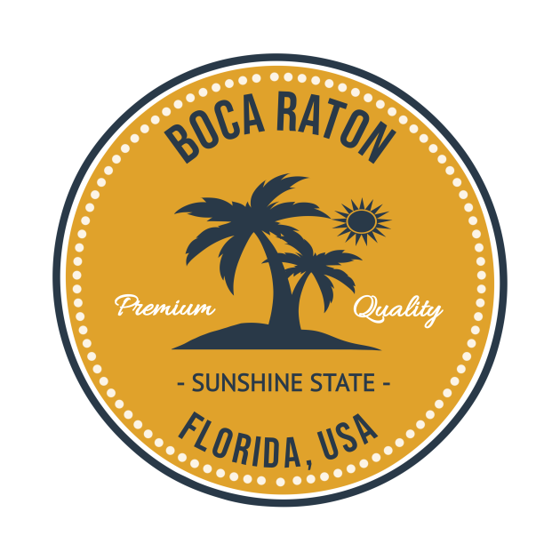 Boca Raton Florida Vintage Circular - Boca Raton - T-Shirt | TeePublic