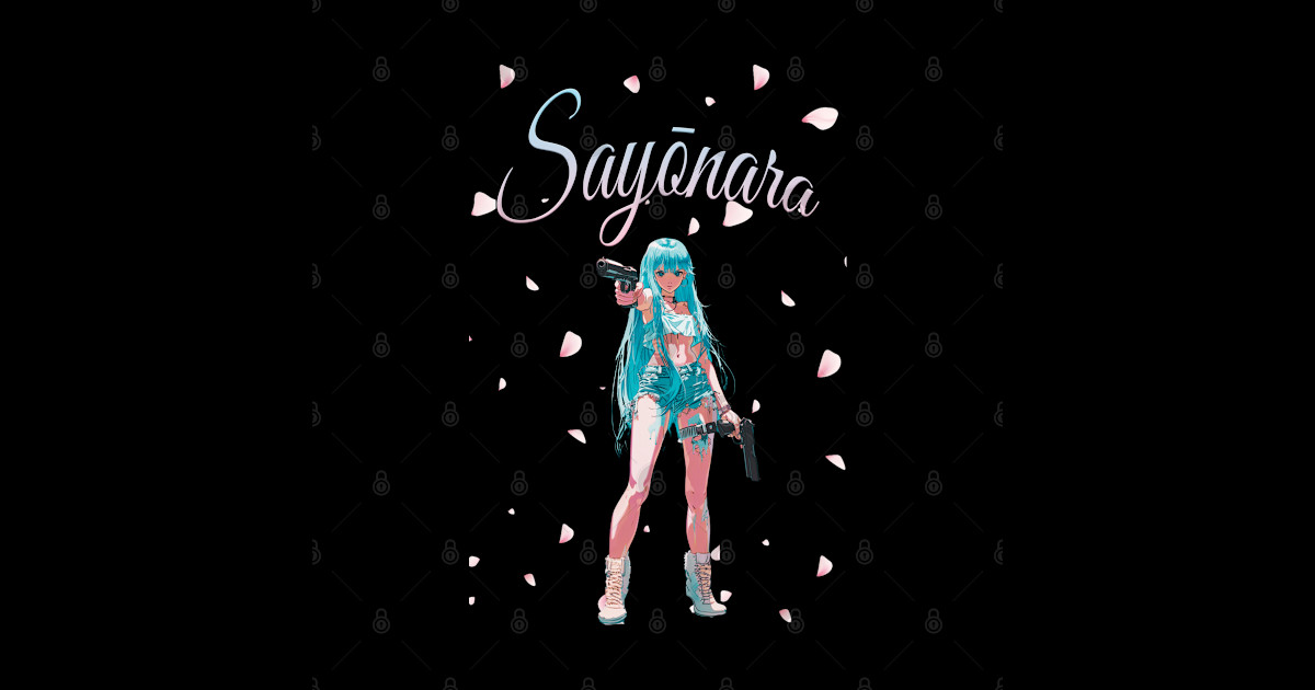 Sayonara Anime Cyan Hair Girl Cherry Blossom Petals - Anime Girls ...