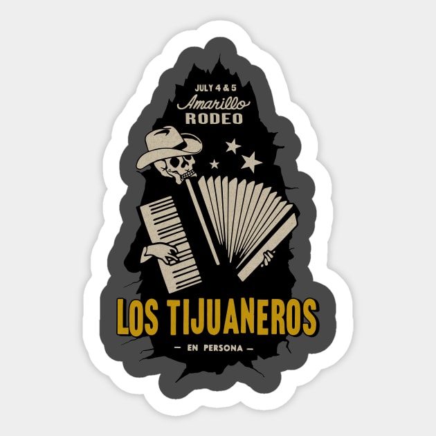 Vintage Skull Accordion Tijuana Band - Sugar Skull - Sticker | TeePublic